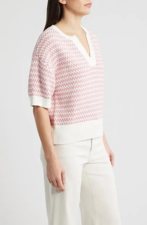 Bernardo Jacquard Popover Sweater