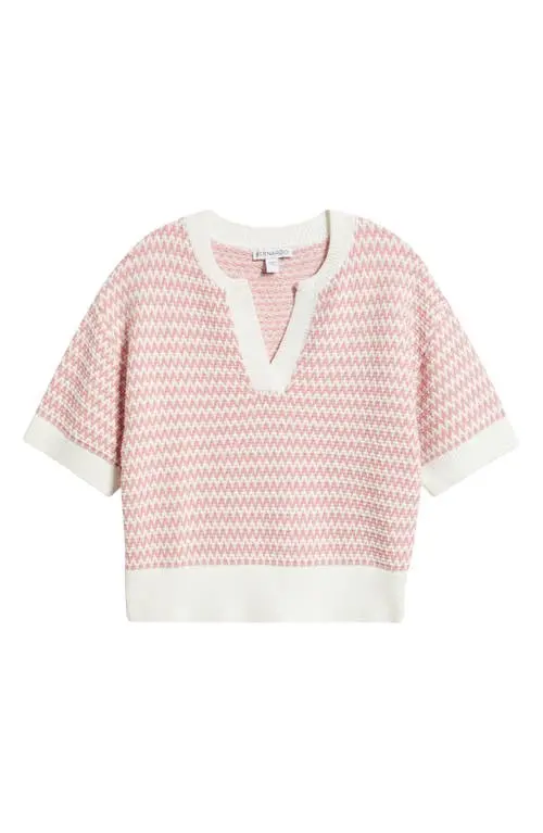 Bernardo Jacquard Popover Sweater