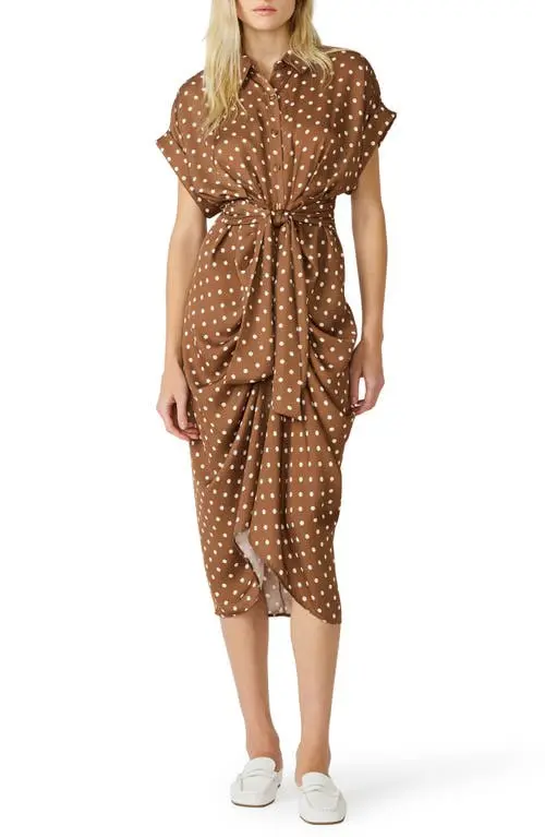 Steve Madden Tori Polka Dot Shirtdress - Toffee/antique White