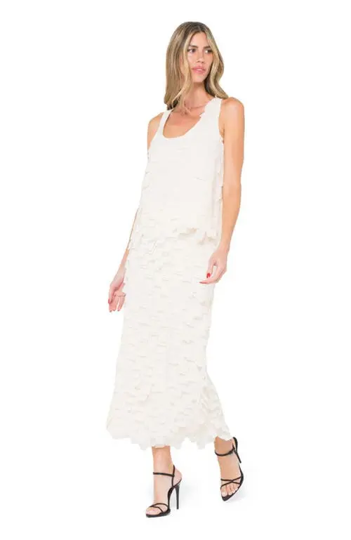 JBQ Chiffon Skirt With Rectangle Appliqu