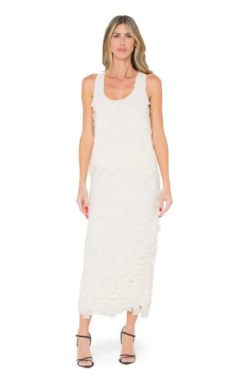 JBQ Chiffon Skirt With Rectangle Appliqu