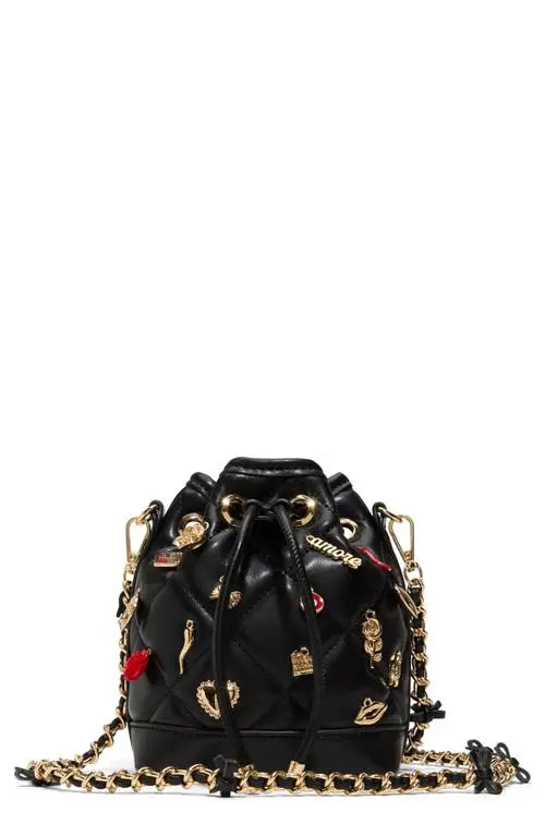 Aldo Diamond Quilted Faux Leather Bucket Bag