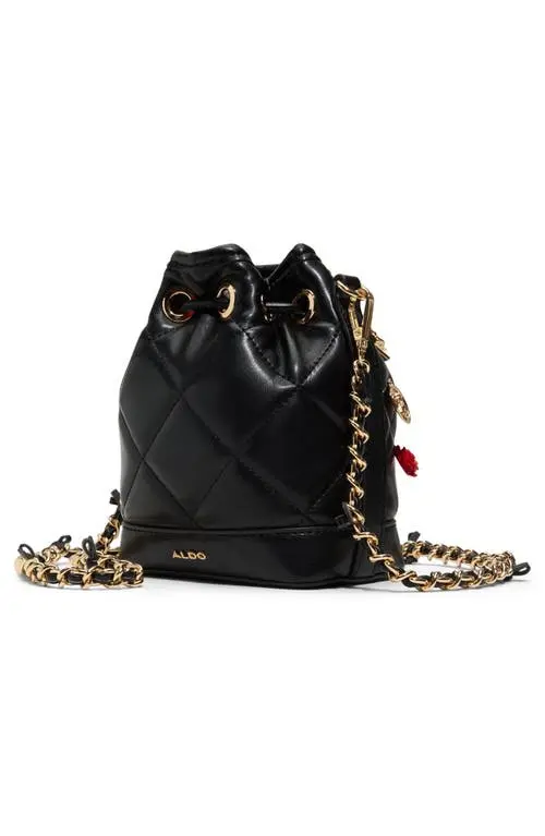 Aldo Diamond Quilted Faux Leather Bucket Bag