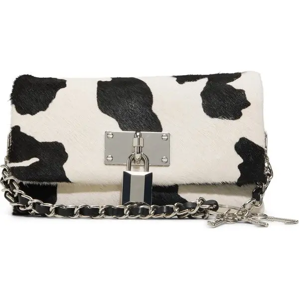 Aldo Mini Jackie Genuine Calf Hair Crossbody Bag - Black/white