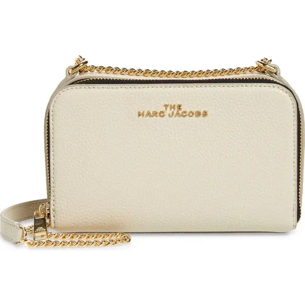 Marc Jacobs The Leather Crossbody Bag - Oatmilk