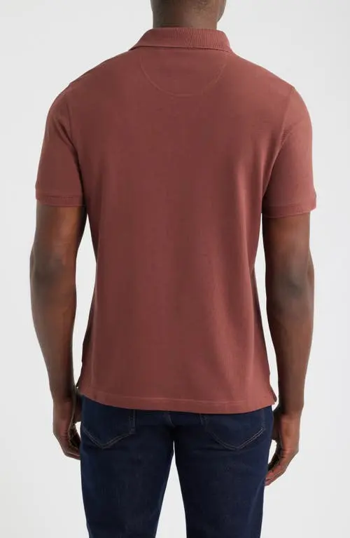 Barbour Regular Fit Tartan Piqué Polo - Burnt Pepper