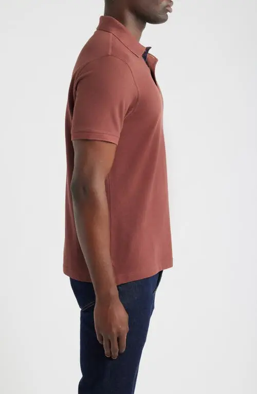 Barbour Regular Fit Tartan Piqué Polo - Burnt Pepper