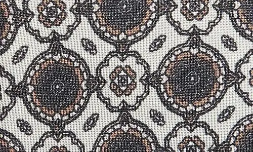 JACK VICTOR Cromwell Medallion Print Silk Neck Tie - Ecru