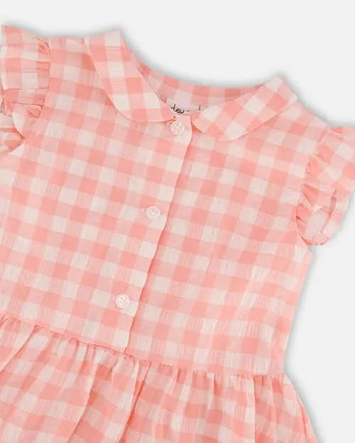 DEUX PAR DEUX Classic Sleeveless Gingham Button Down Dress - Pink Gingham