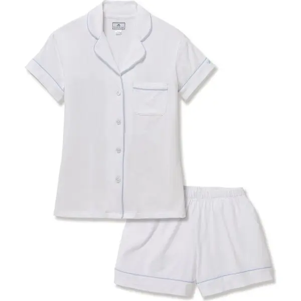 PETITE PLUME Pima Cotton Short Pajamas - White