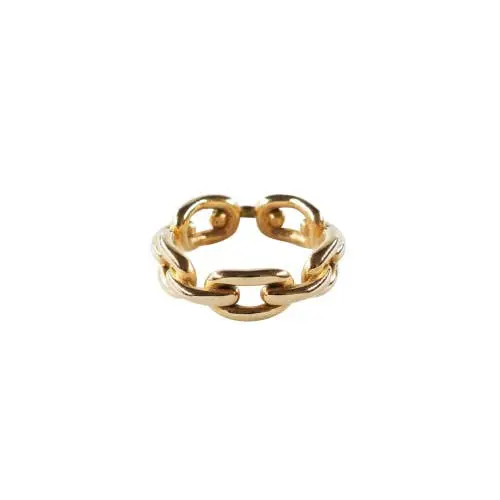 OUTOFOFFICE Chain Link Band Ring - Gold