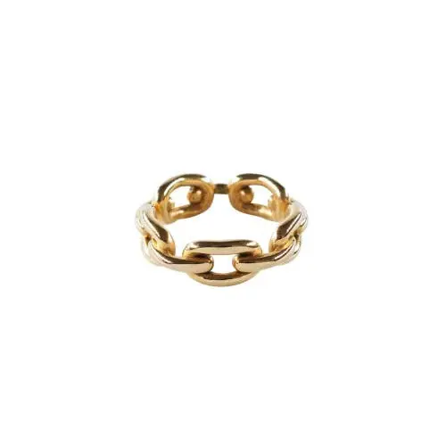 OUTOFOFFICE Chain Link Band Ring - Gold