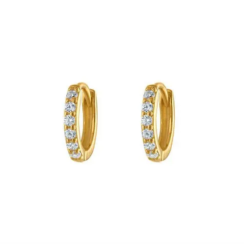 OUTOFOFFICE Pavé Six Mm Huggie Hoop Earring - Gold