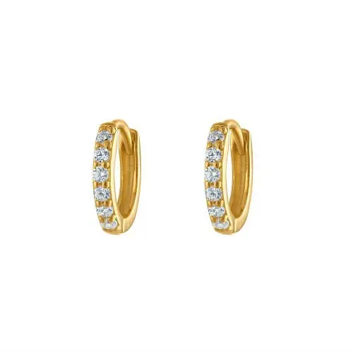OUTOFOFFICE Pavé 6mm Huggie Hoop Earrings - Gold
