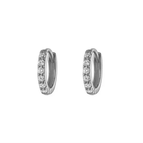 OUTOFOFFICE Pavé Seven Mm Huggie Hoop Earring - Silver