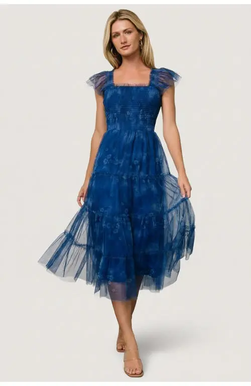 BALTIC BØRN Clementine Tulle Midi Dress - Cobalt