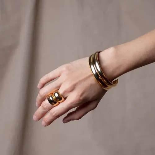 OUTOFOFFICE Chunky Gold Statement Bangle