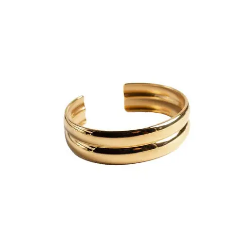 OUTOFOFFICE Chunky Gold Statement Bangle - Silver