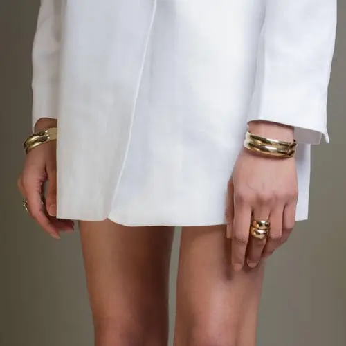 OUTOFOFFICE Chunky Gold Statement Bangle - Silver