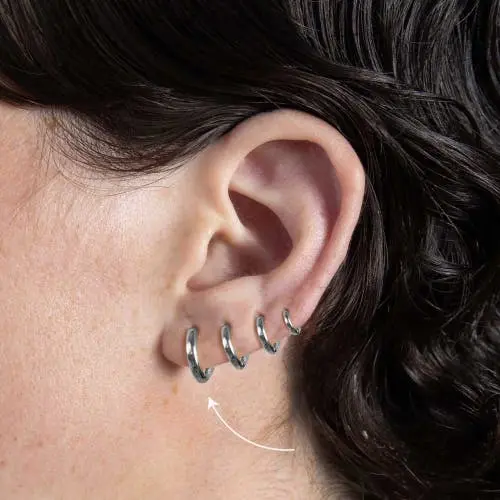 OUTOFOFFICE Eight Mm Huggie Hoop Earrings In Sterling - Silver