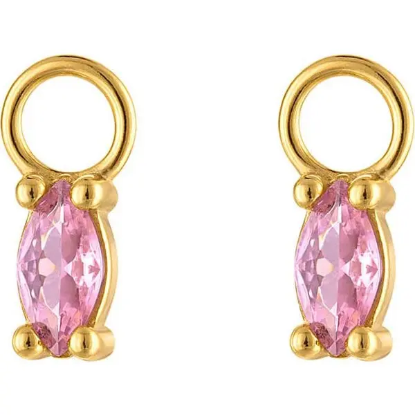 OUTOFOFFICE Pavé Gold Earring Charm - Pink