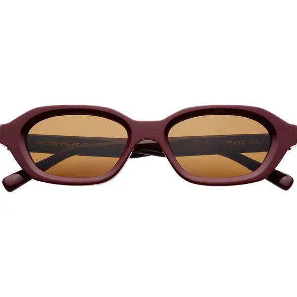 FREYRS EYEWEAR Tokyo Small Rectangular Sunglasses - Burgundy