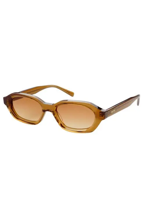 FREYRS EYEWEAR Tokyo Small Rectangular Sunglasses - Crystal Brown
