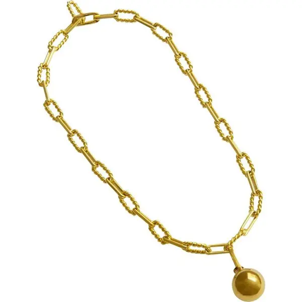 OUTOFOFFICE Round Sun Ball Pendant Necklace - Gold