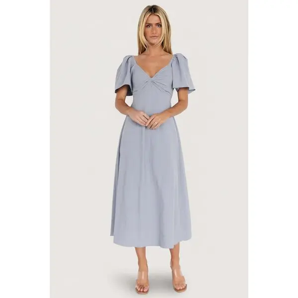 BALTIC BORN Indie Back Tie Dress - Dusty Blue