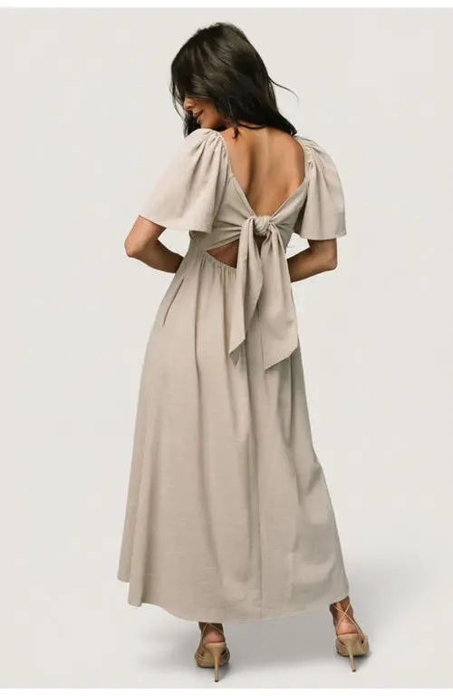 BALTIC BØRN Indie Back Tie Dress - Oatmeal