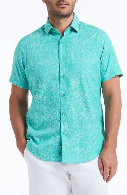 Robert Graham Hudson Short Sleeve Button-up Shirt - Mint