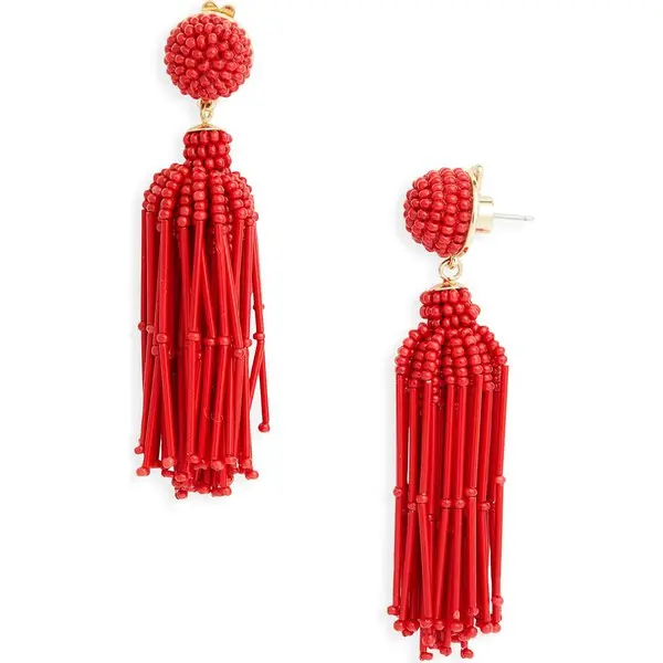 Carolina Herrera Tasseled Earrings - Herrera Red