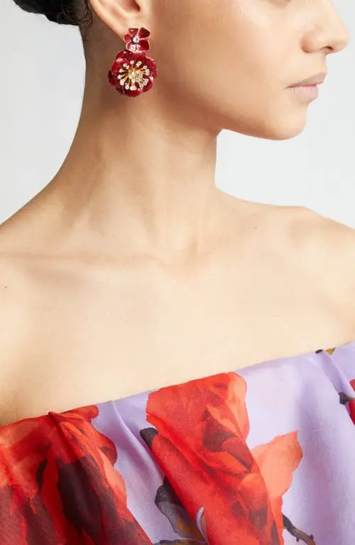 Carolina Herrera Flower Drop Earrings - Rioja