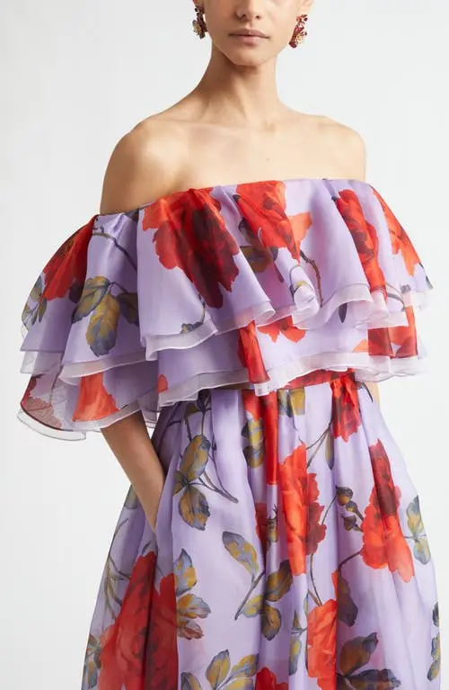 Carolina Herrera Flower Drop Earrings - Rioja