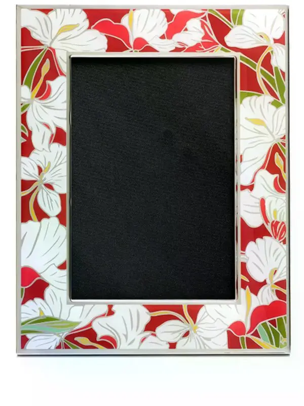 Shanghai Tang 4r Ginger Flower Enamel Photo Frame - Red