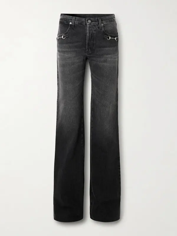 Gucci Horsebit-detailed Low-rise Bootcut Jeans