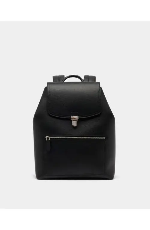 Bally Capitol Backpack In Leather - Black+palladio