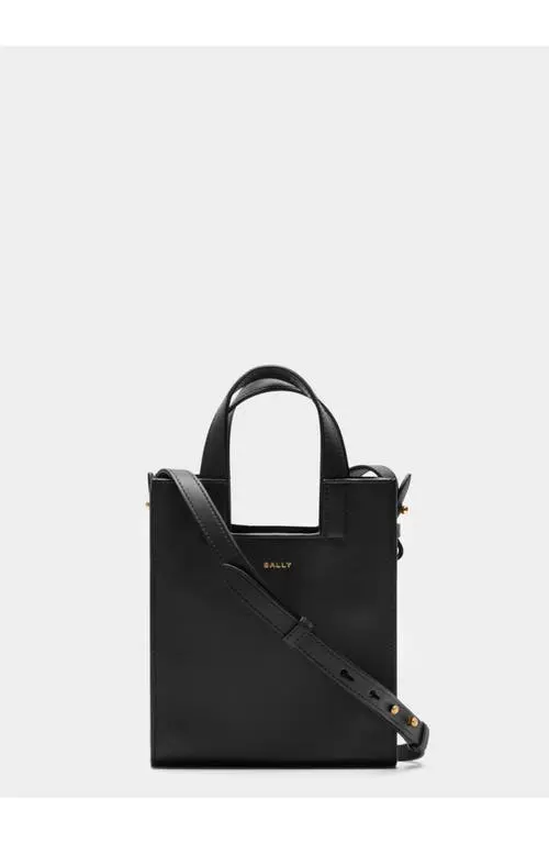 Bally Easy Small Tote Bag In Calf Leather - Black