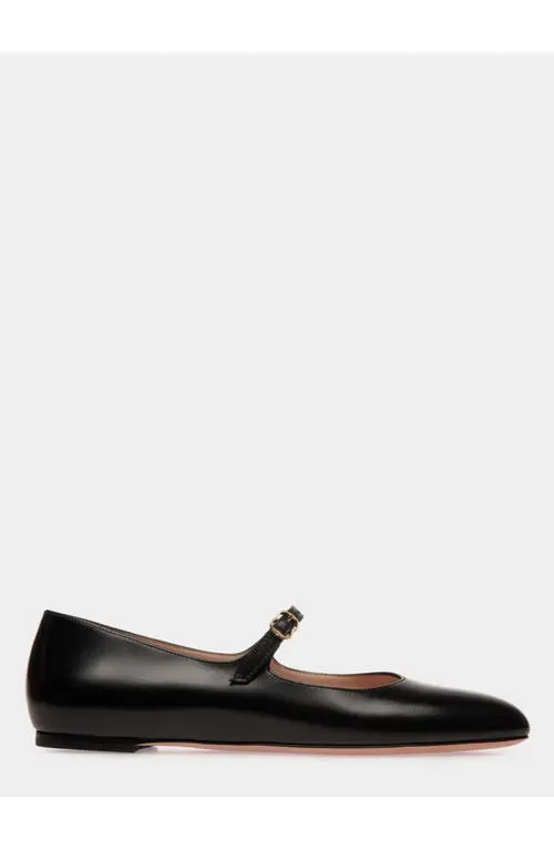 Bally Rina Flat In Candy Leather - Black