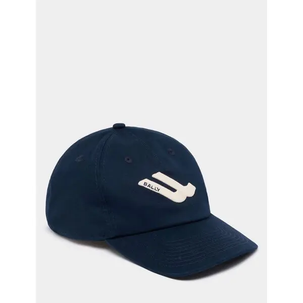 Bally Baseball Hat In Cotton With A B-wing Patch - Blue