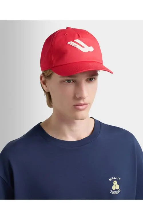 Bally Baseball Hat In Cotton With A B-wing Patch - Swiss Red 50