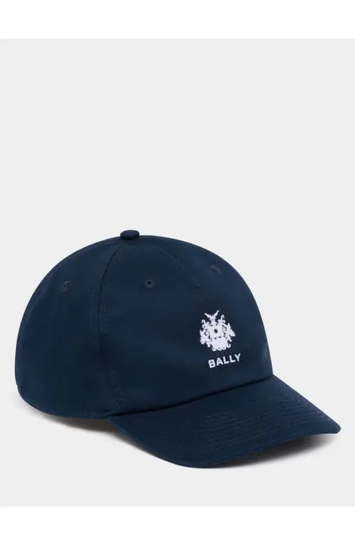 Bally Baseball Hat In Cotton With A Solid Crest - Blue