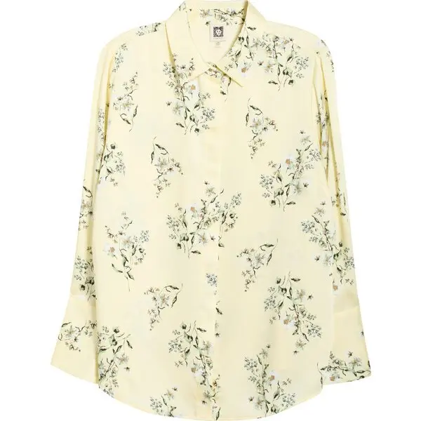 Anne Klein Print Button-up Shirt - Whisper Yellow Multi