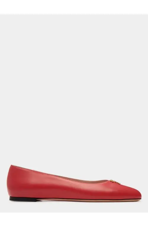 Bally Rina Flat In Leather - Red