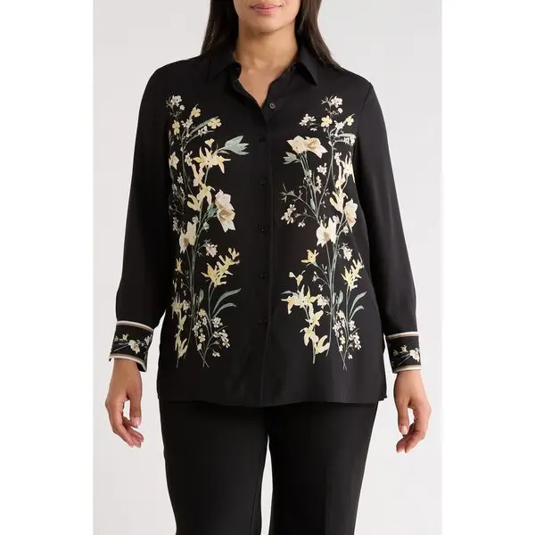 Anne Klein Floral Button-up Shirt