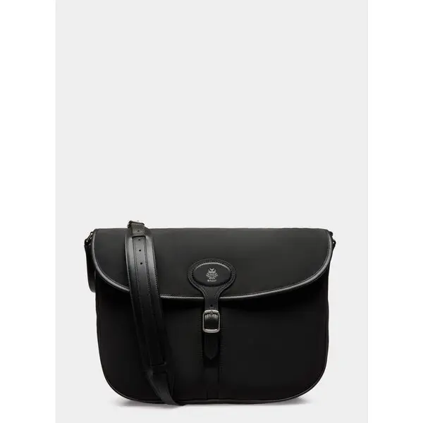 Bally B-light Messenger Bag In Nylon And Leather - Black+palladio