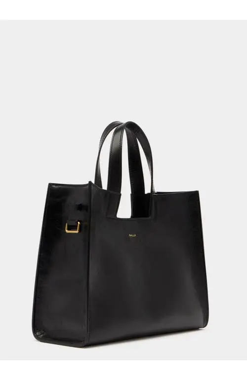 Bally Easy Tote Bag In Bovine Leather - Black