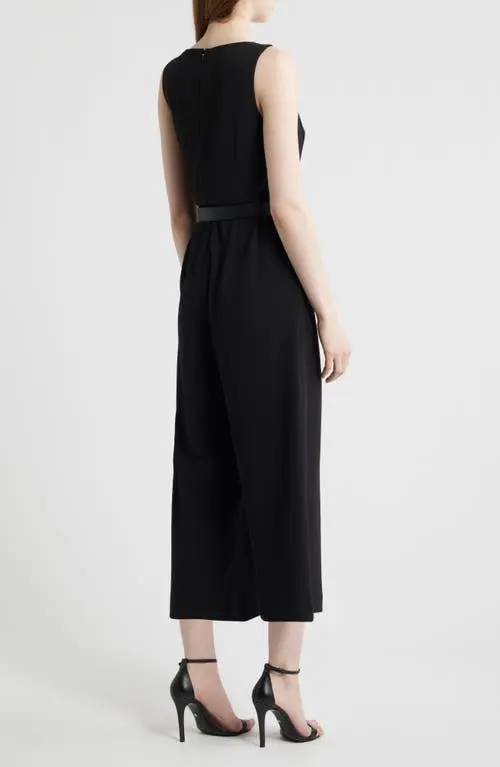 Anne Klein Side Button Cool Crepe Culotte Jumpsuit