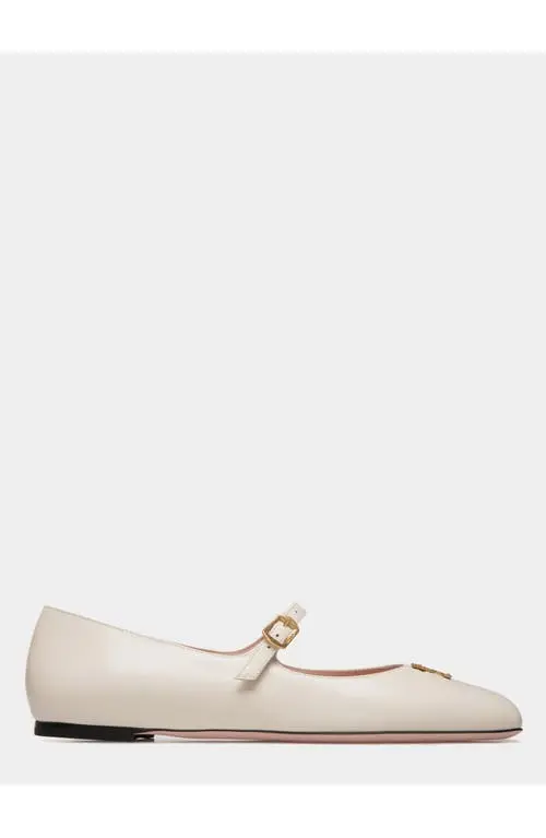 Bally Rina Mary-jane Flat In Calf Leather - White