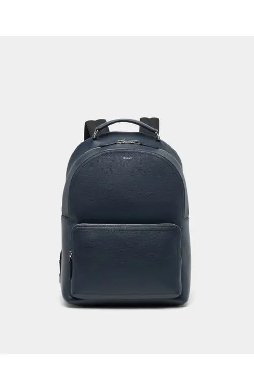 Bally Capitol Backpack In Grained Bovine Leather - Blue